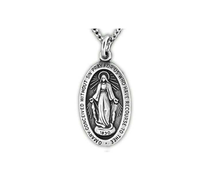 Pewter Hail Mary Miraculous Medal - The Miraculous Medal Shrine Gift Shop
