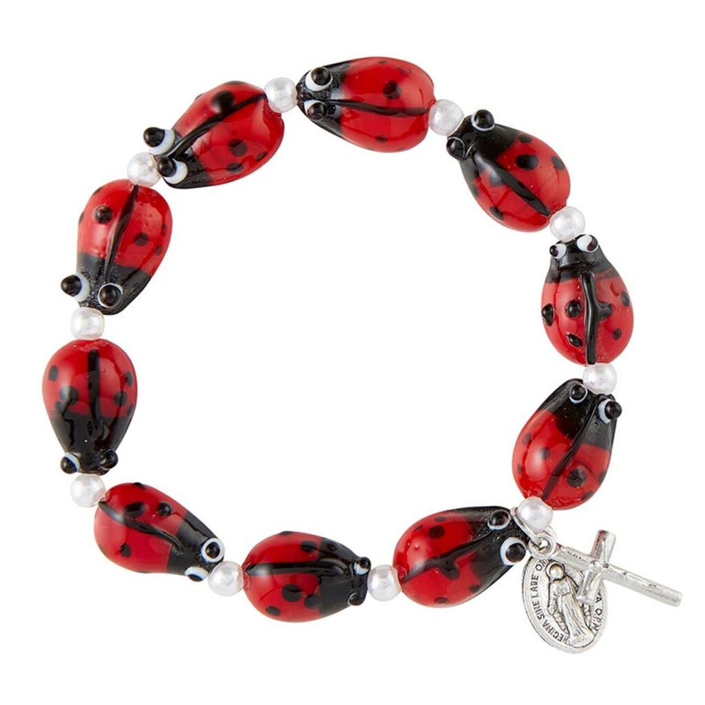 Ladybug Rosary Bracelet and Prayer Card - The Miraculous Medal Shrine ...