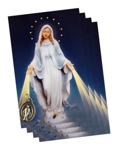 Memorare Paper Prayer Card with Miraculous Medal (Pack of 10) - The ...